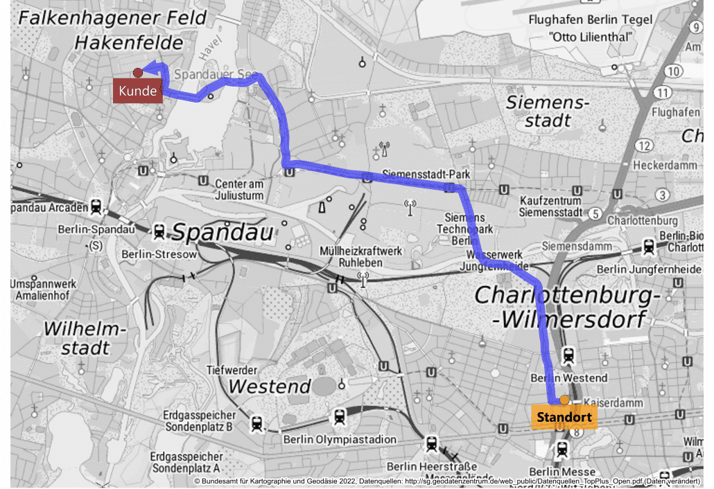 New: Real distances and travel times between locations