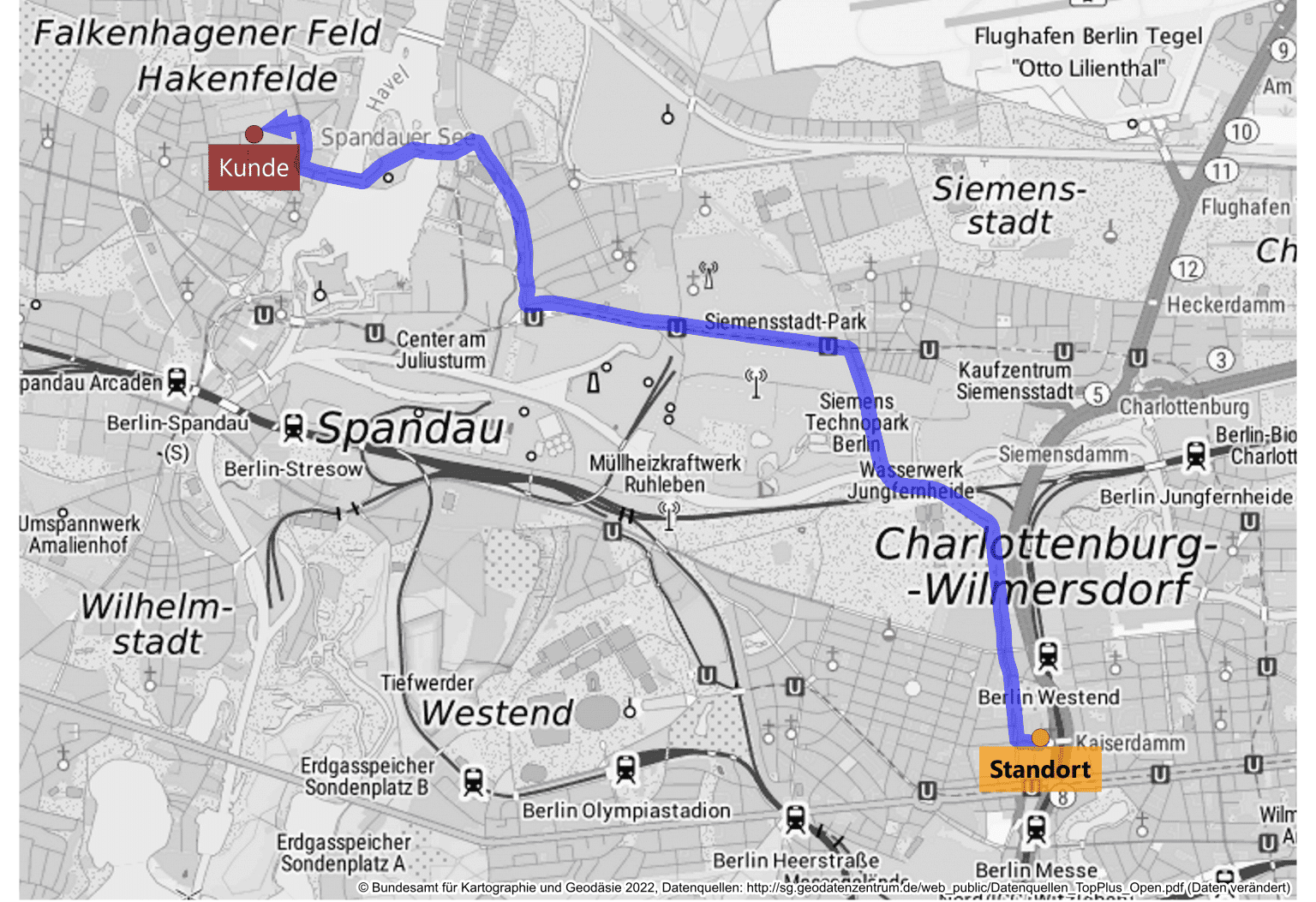 New: Real distances and travel times between locations