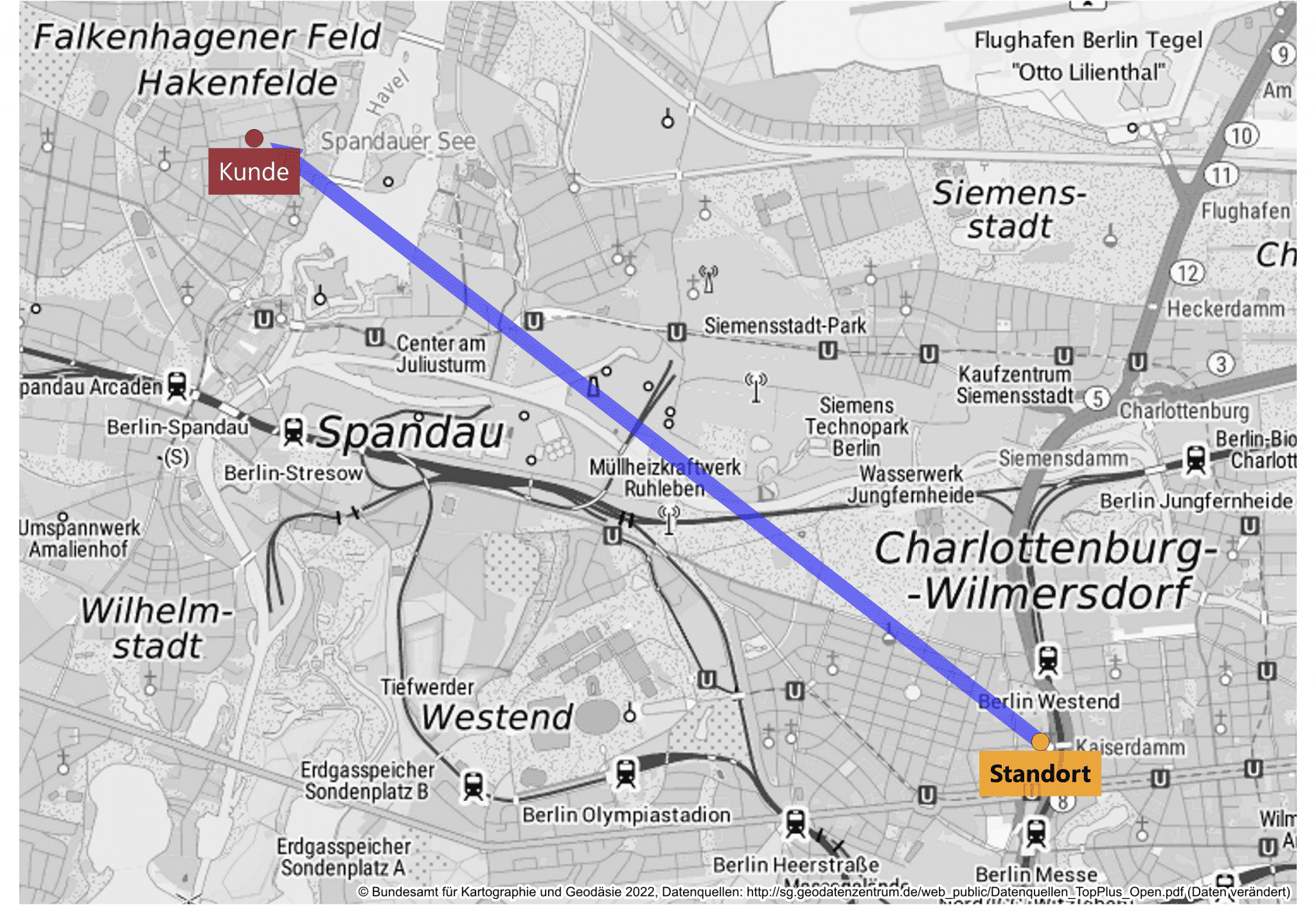 New: Real distances and travel times between locations